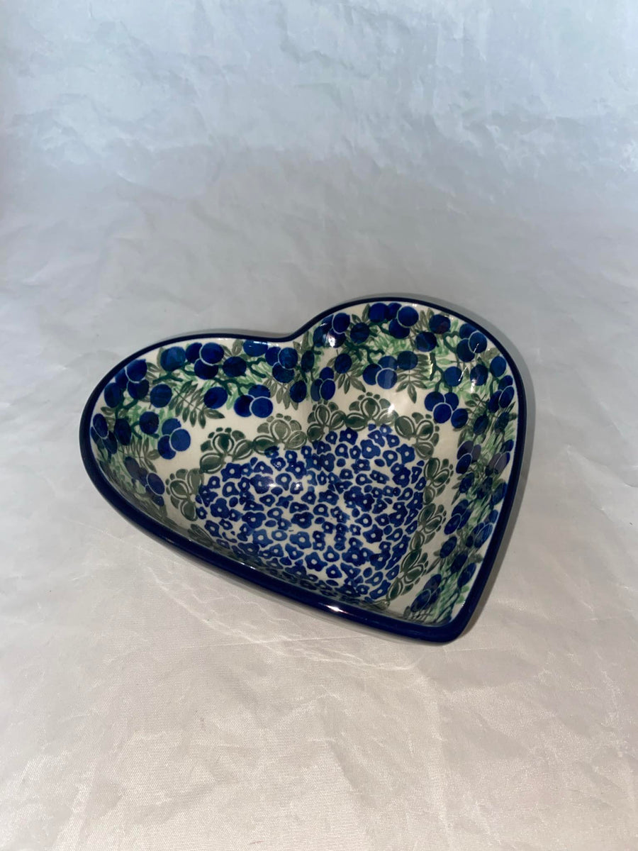 Blueberry Heart Bowl - Shape B37 - Pattern Blueberry – Polish Pottery ...