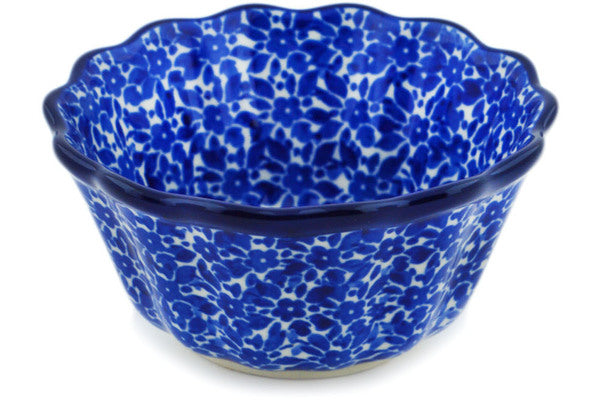 Blue Daisy Small Ruffled Bowl - Shape: 916 - Pattern: Blue Daisy (2396 ...