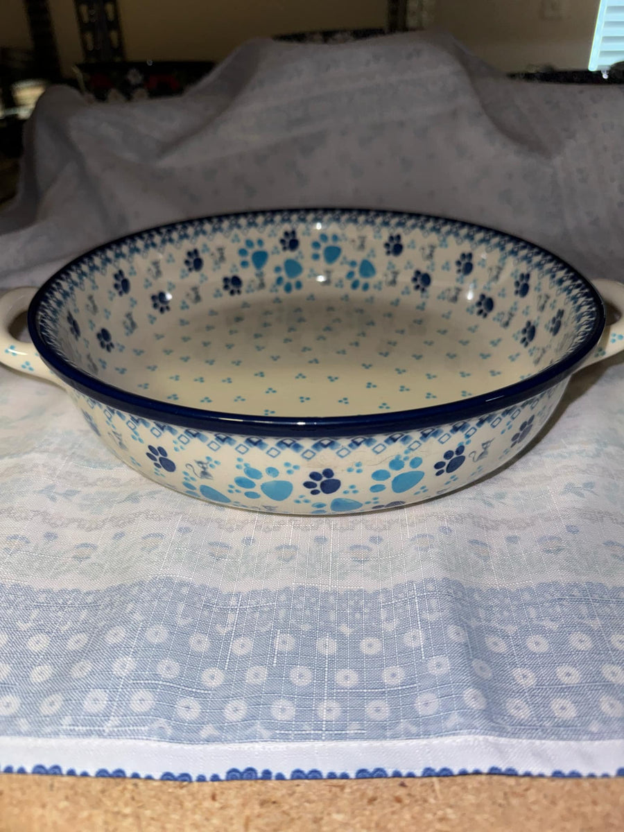 Blue Cat Lg. Two Handled Baker - Shape 420 - Pattern Blue Cat – Polish ...